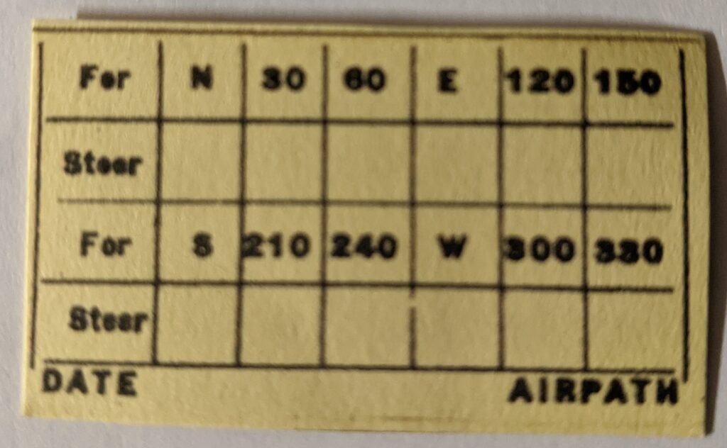 Airrpath Compass Correction Card – grummanpilots.net